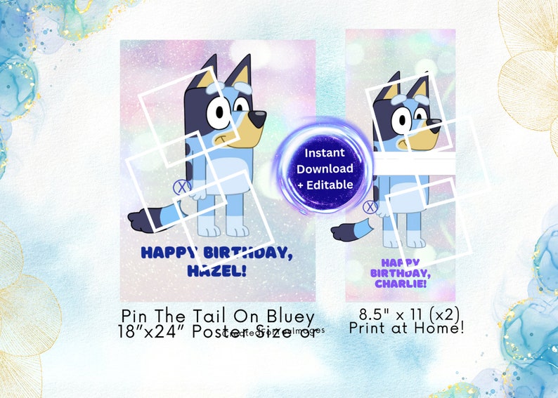Bluey Birthday Party, Pin the Tail on Bluey, Birthday Decorations ...