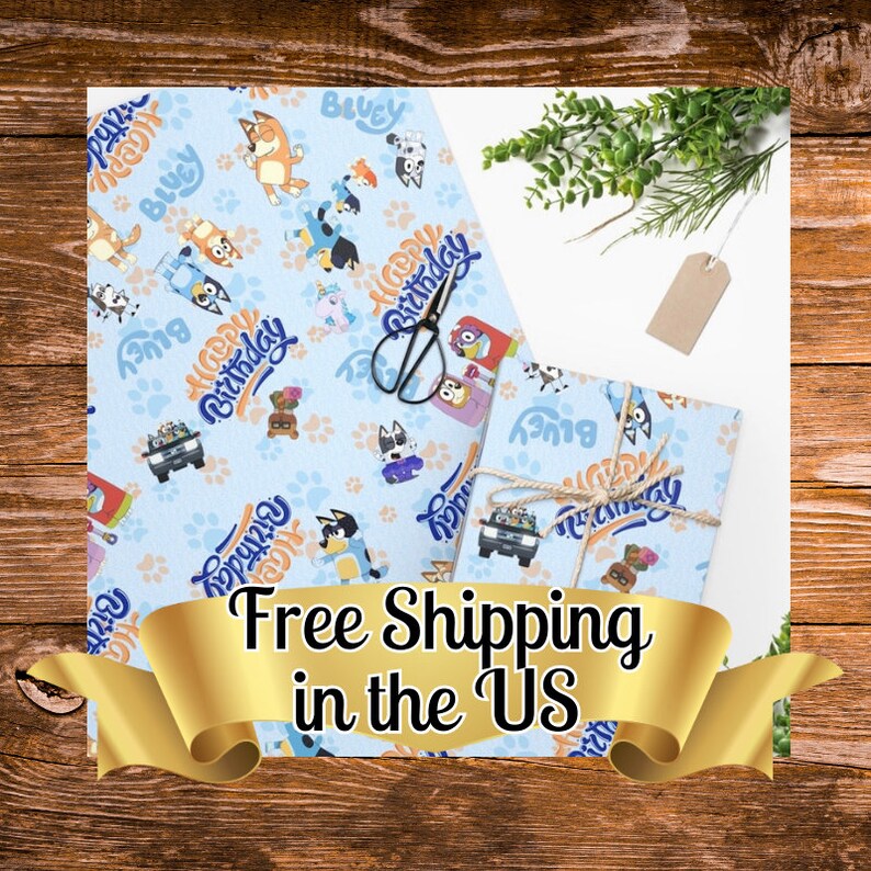 Bluey Birthday Wrapping Paper, Bluey Gift Ideas, Bluey Wrapping Paper ...