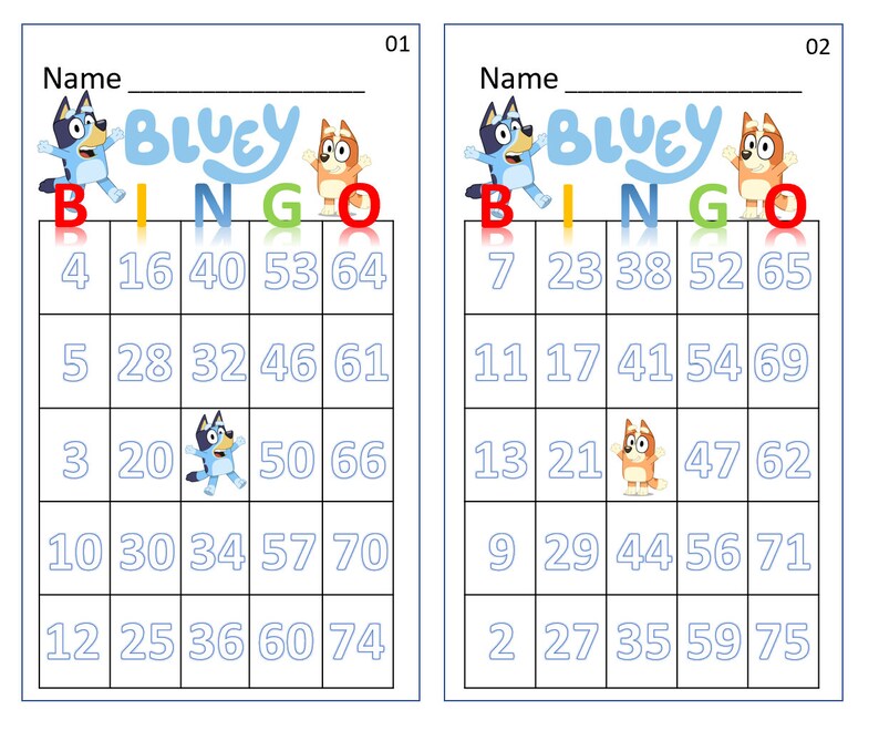 Bluey BINGO Game, Bluey Birthday Party Games - Etsy UK