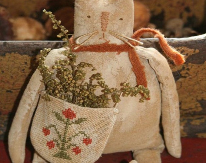 Primitive Folk Art Cross Stitch Pattern Sweet Clover Bunny - Etsy