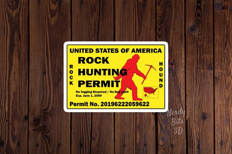 Rockhounding Permit— Aesthetic Rockhounding Sticker | Waterproof Vinyl ...