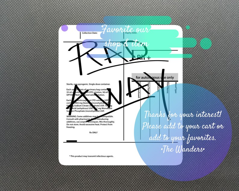 Fallout Stickers: Rad Away Label Water bottle Sticker | Etsy