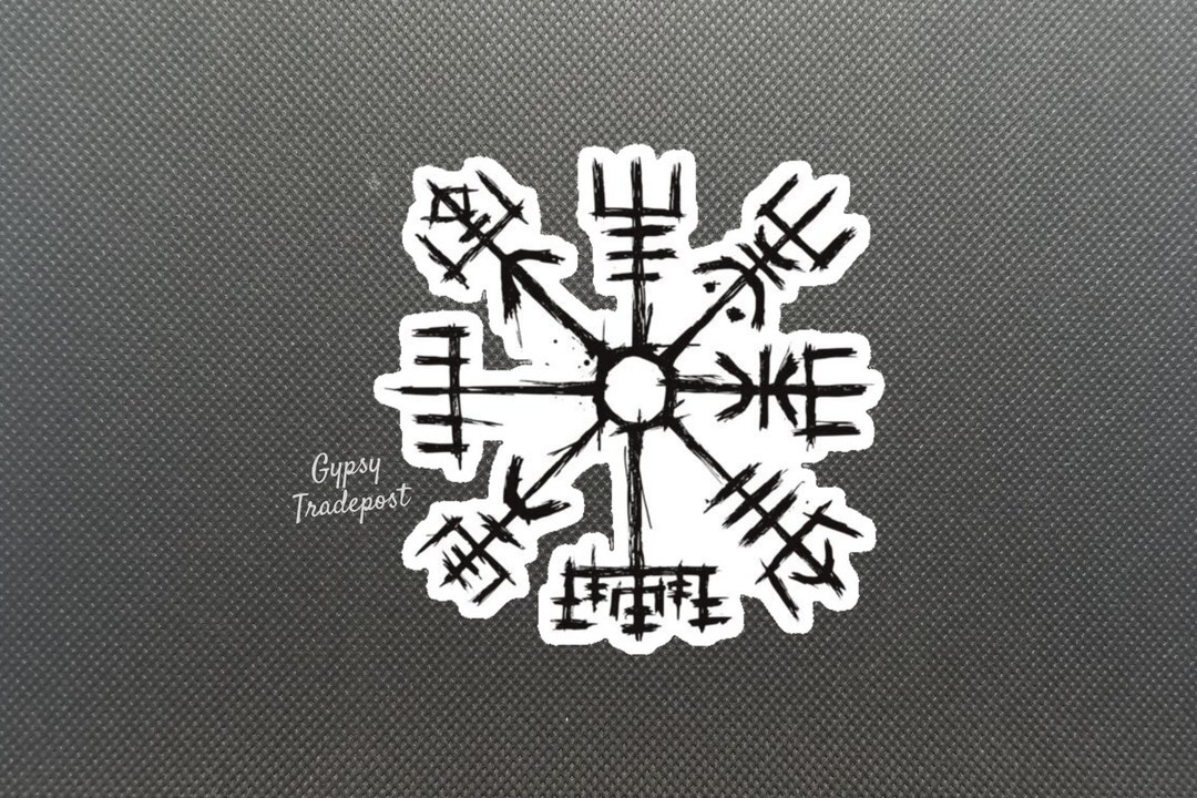 Viking Stickers: Vegvisir Sketched | Water Bottle Sticker | Waterproof ...