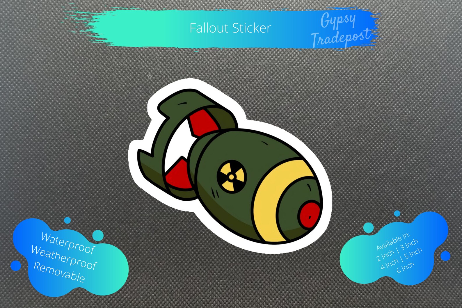 Gamer Stickers: Mini Nuke Water Bottle Sticker Waterproof - Etsy
