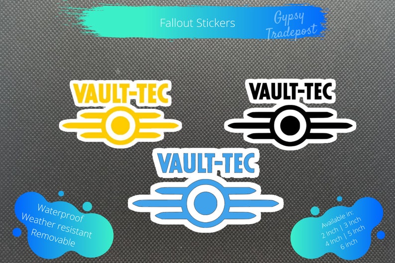 Gamer Stickers: Vault-tec Logo Water Bottle Sticker | Etsy