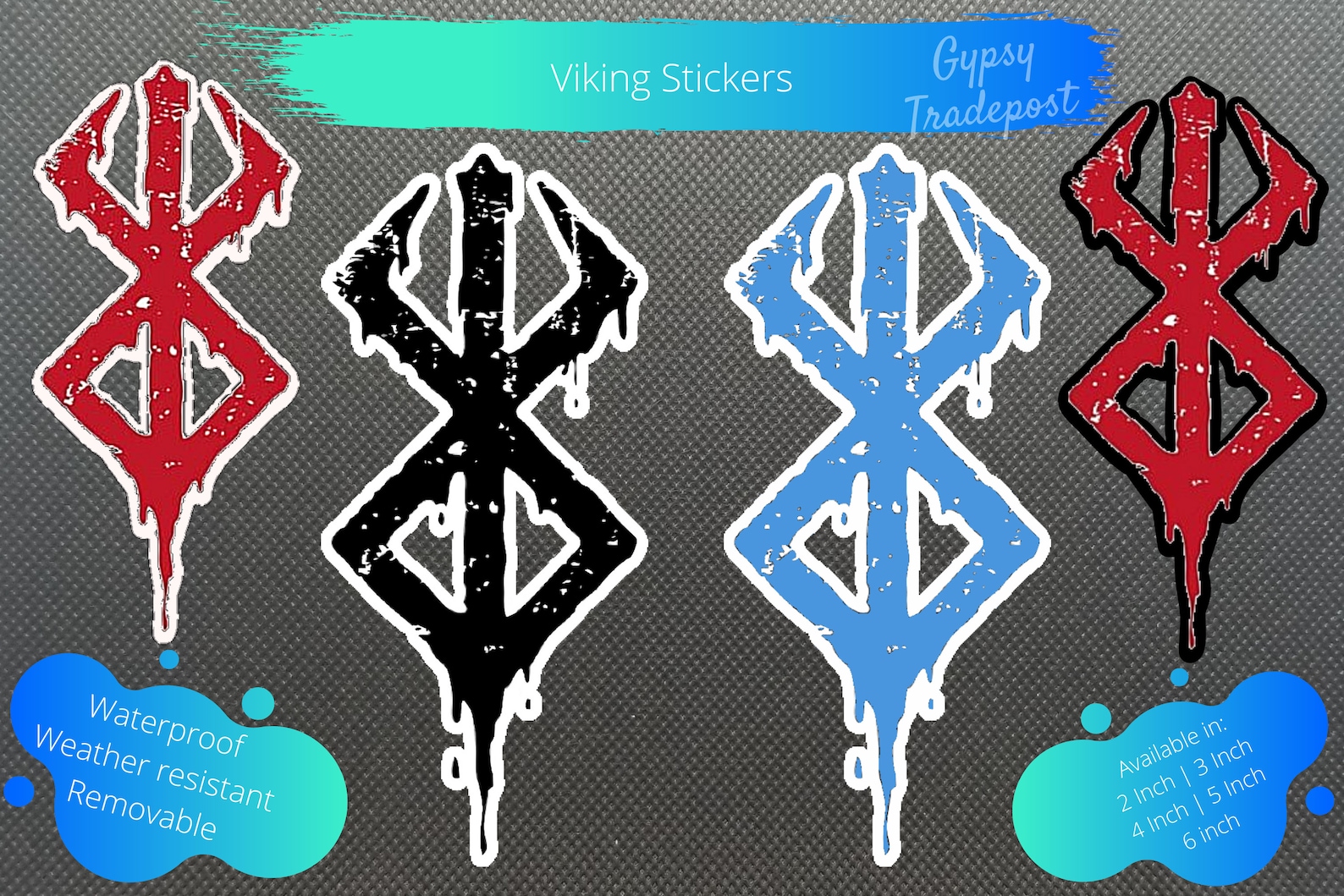 Viking Stickers: Berserker Rune Mark Water Bottle Sticker | Etsy