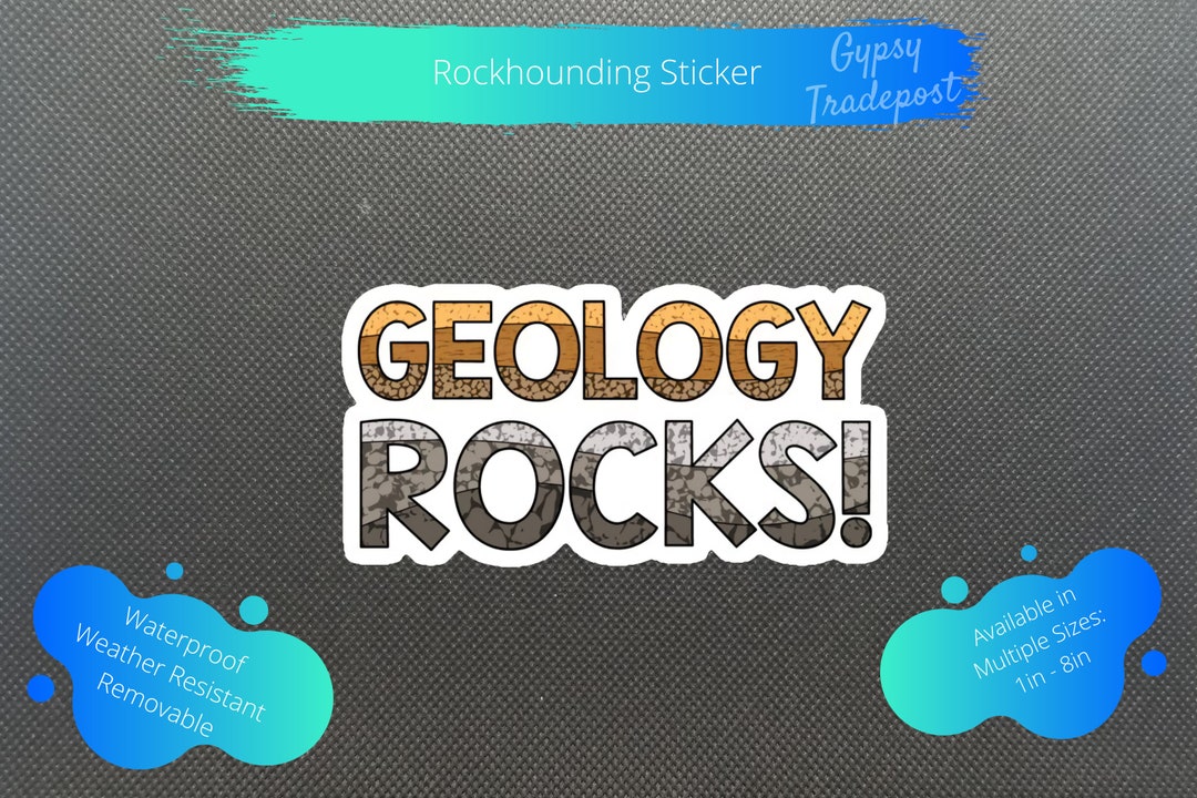 Rockhounding Stickers: Geology Rocks | Water Bottle Sticker ...