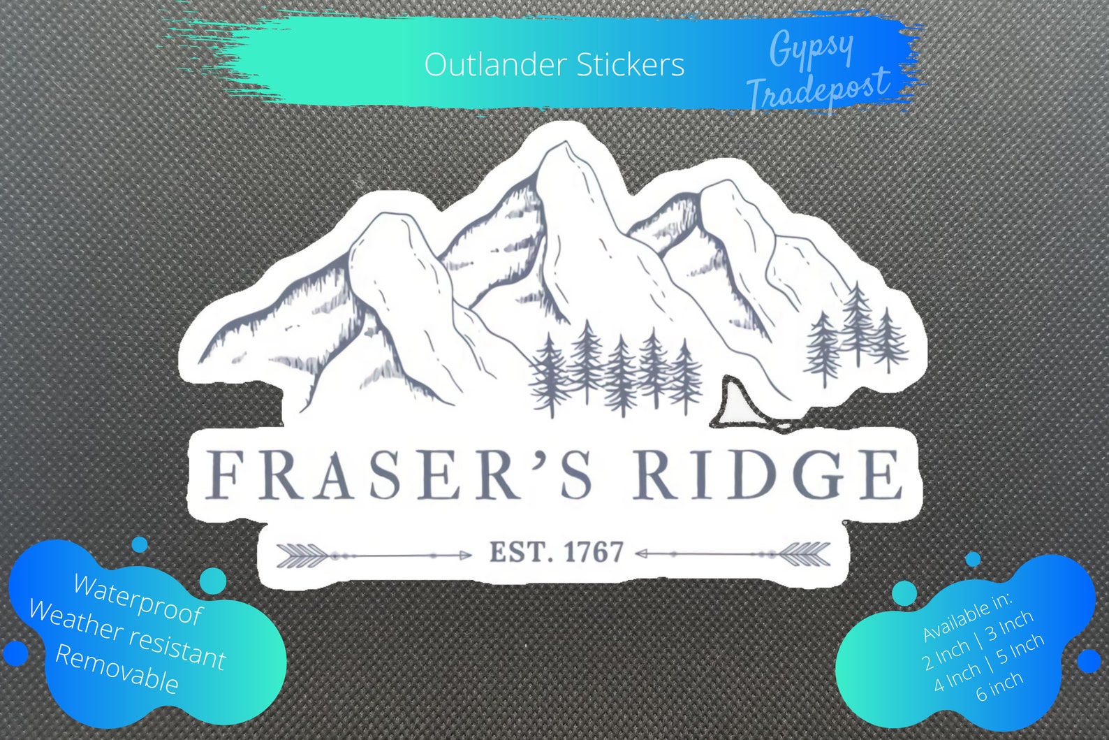 T.V. Stickers: Outlander | Water Bottle Sticker | Waterproof Sticker ...