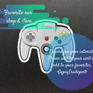 Gamer Stickers: N64 Controller | Water Bottle Sticker | Waterproof ...