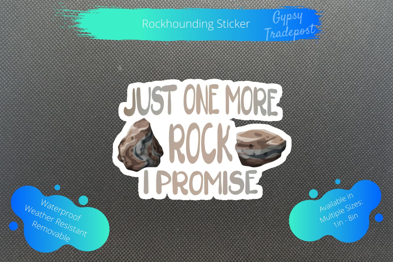Rockhounding Stickers: Just One More Rock 2 Water bottle | Etsy