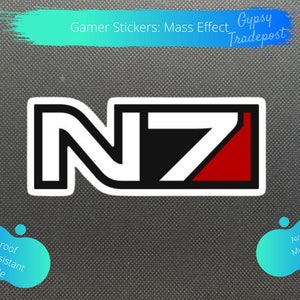 Gamer Stickers: Mass Effect N7 | Water Bottle Sticker | Waterproof ...