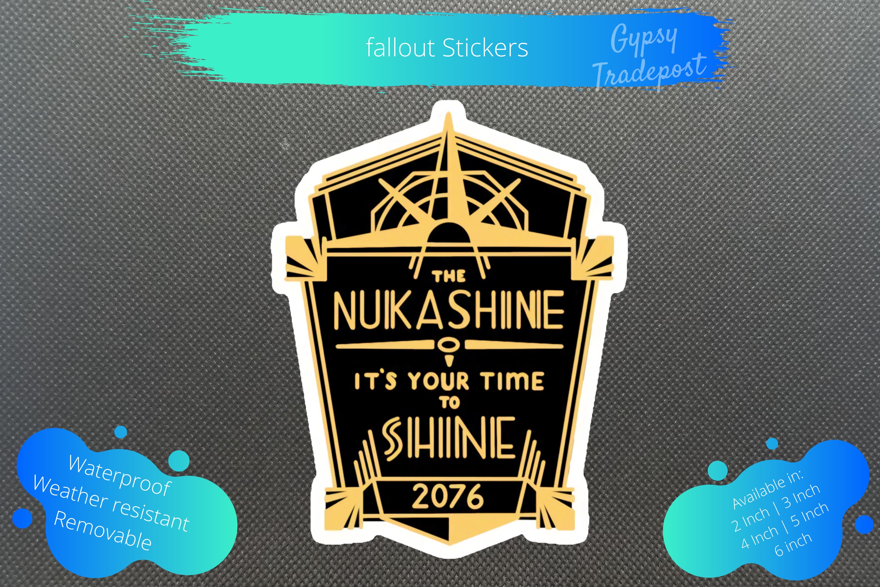 Fallout Stickers: Nukashine Label Water bottle Sticker | Etsy