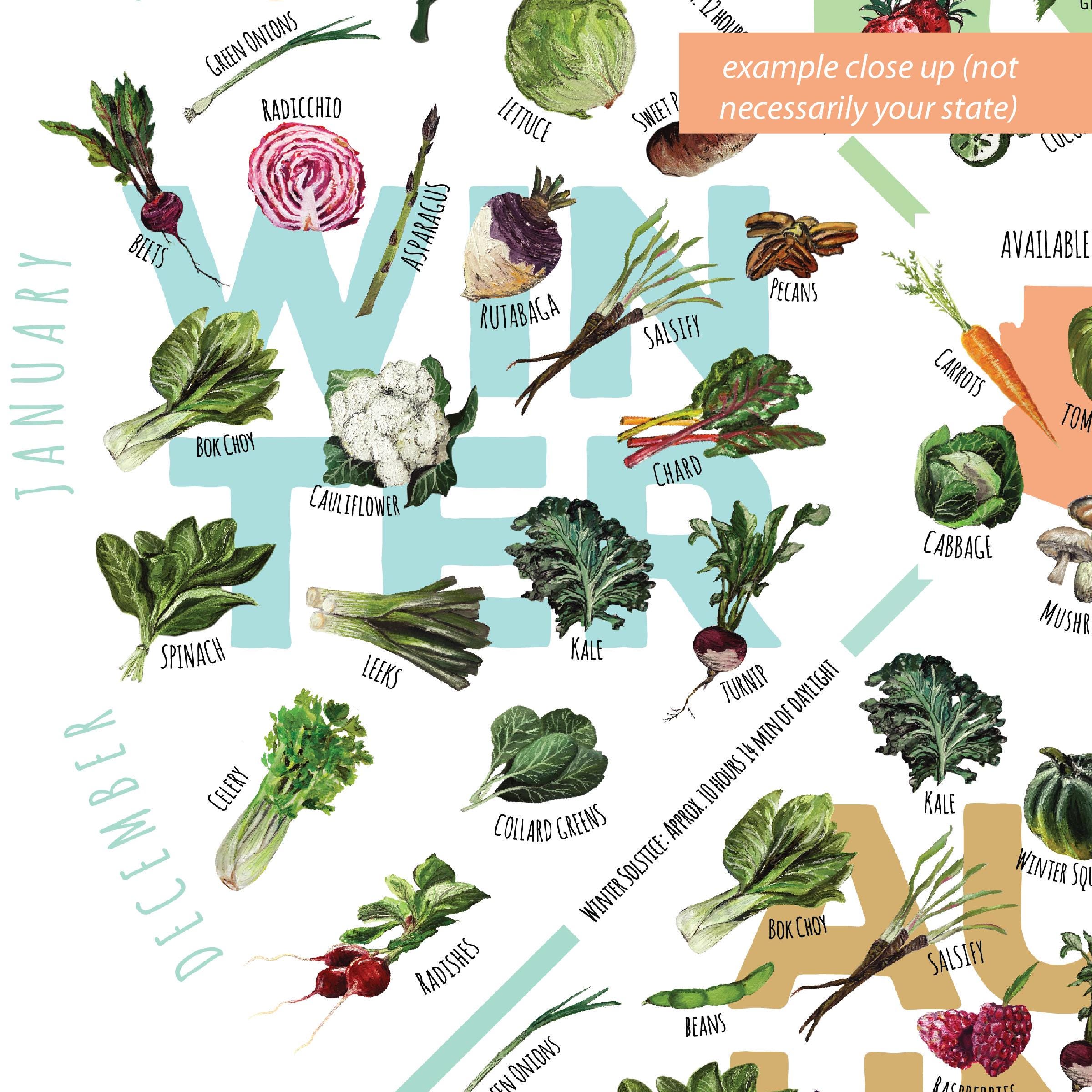 DIGITAL Tennessee Seasonal Produce Chart *INSTANT DOWNLOAD* - Etsy