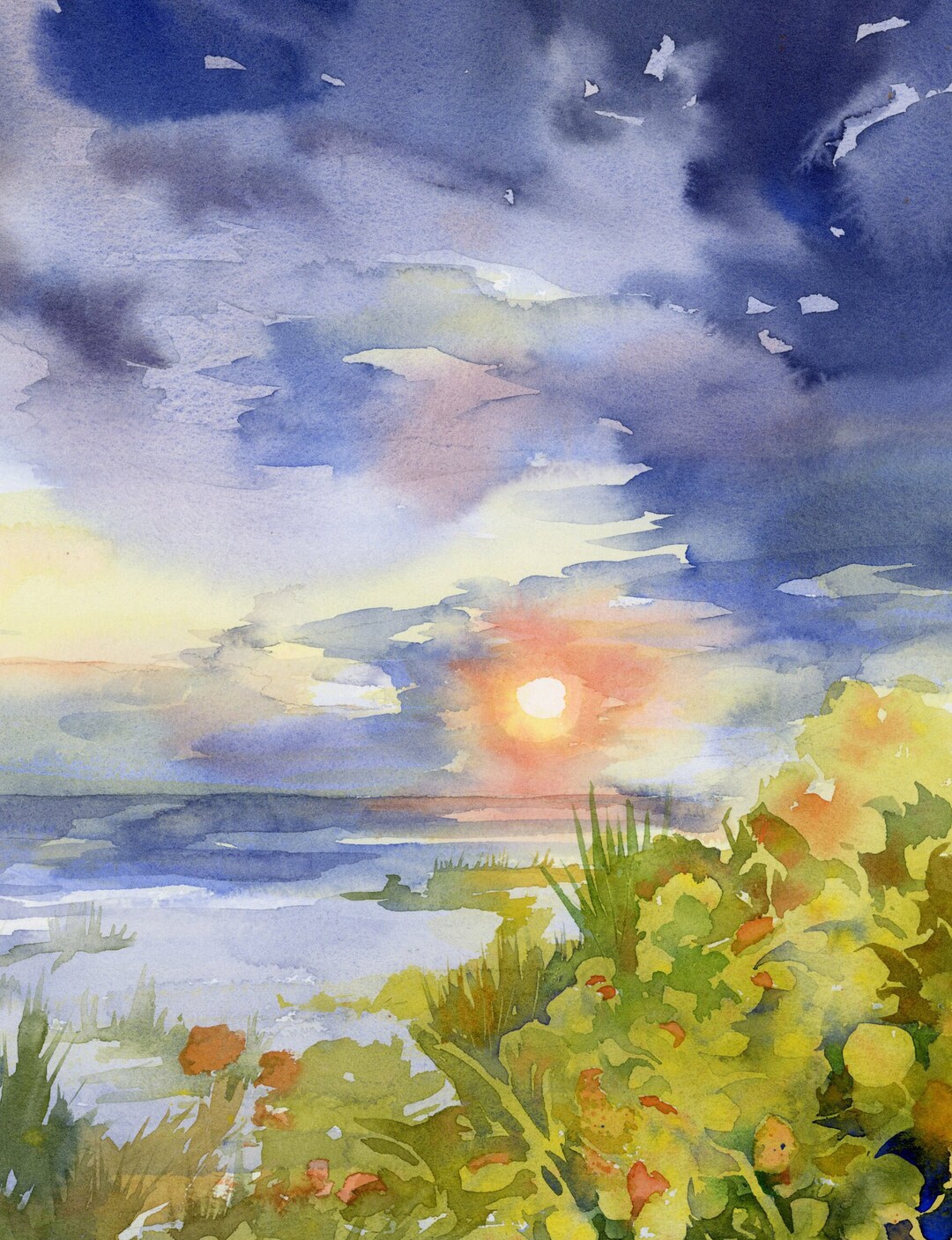 Captiva Sunset - Original Watercolor - Etsy