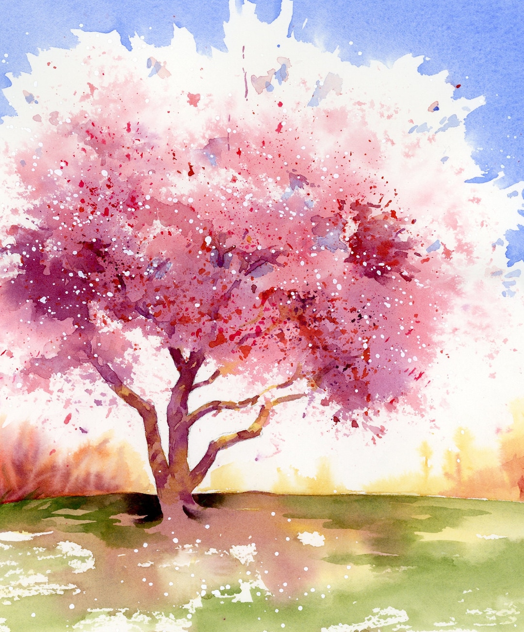 The Cherry Tree - Original Watercolor - Etsy