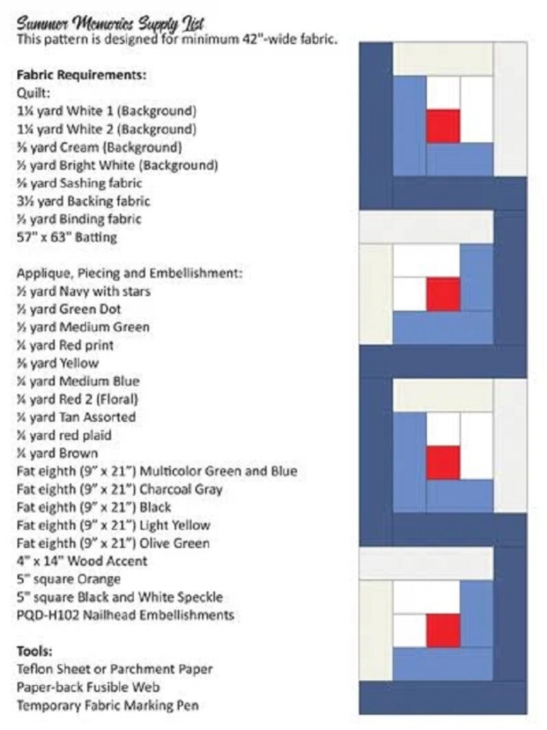 Summer Memories by Poor House Quilt Designs - Etsy