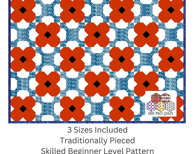Poppy Quilt Pattern Easy Peasy Quilts - Etsy