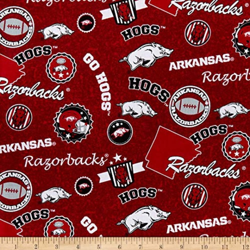 Arkansas Razorbacks Cotton Fabric by the Yard - Etsy