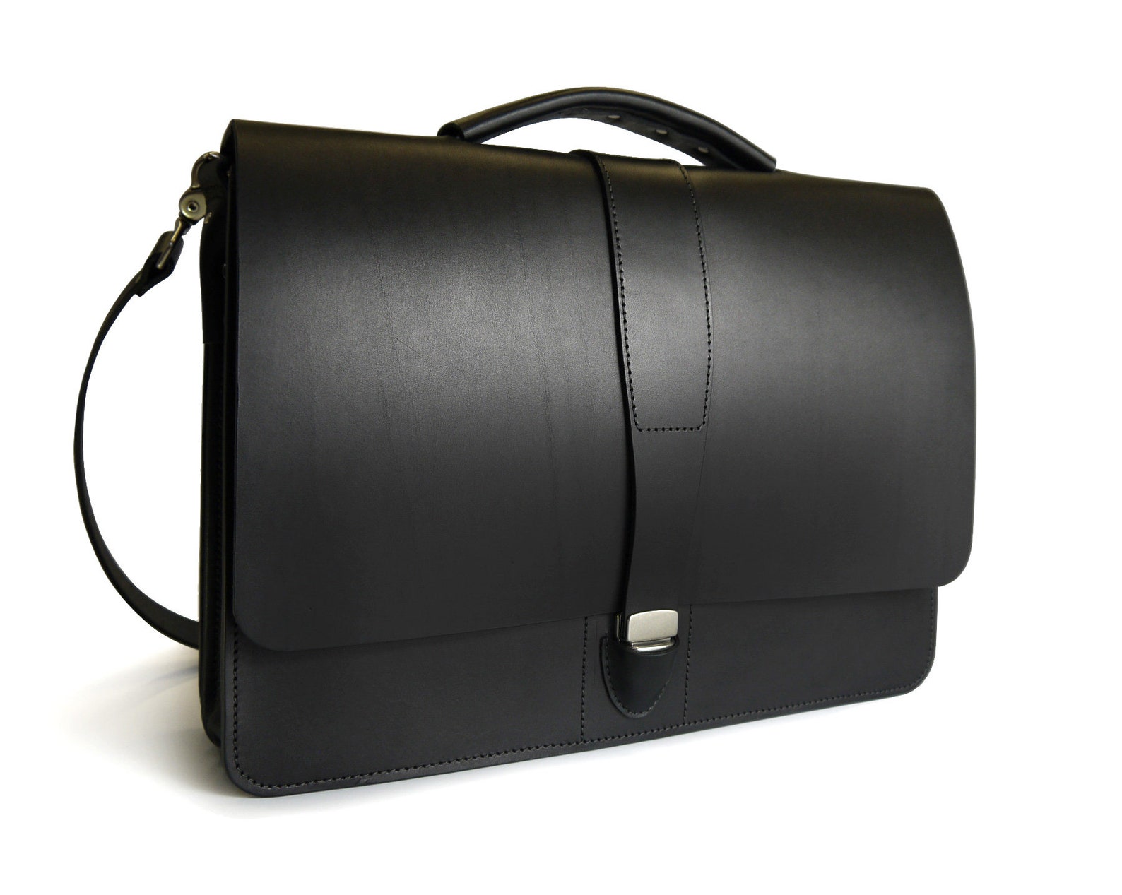 Men's Sleek Briefcase/messenger Bag With Tuck-lock Closure - Etsy