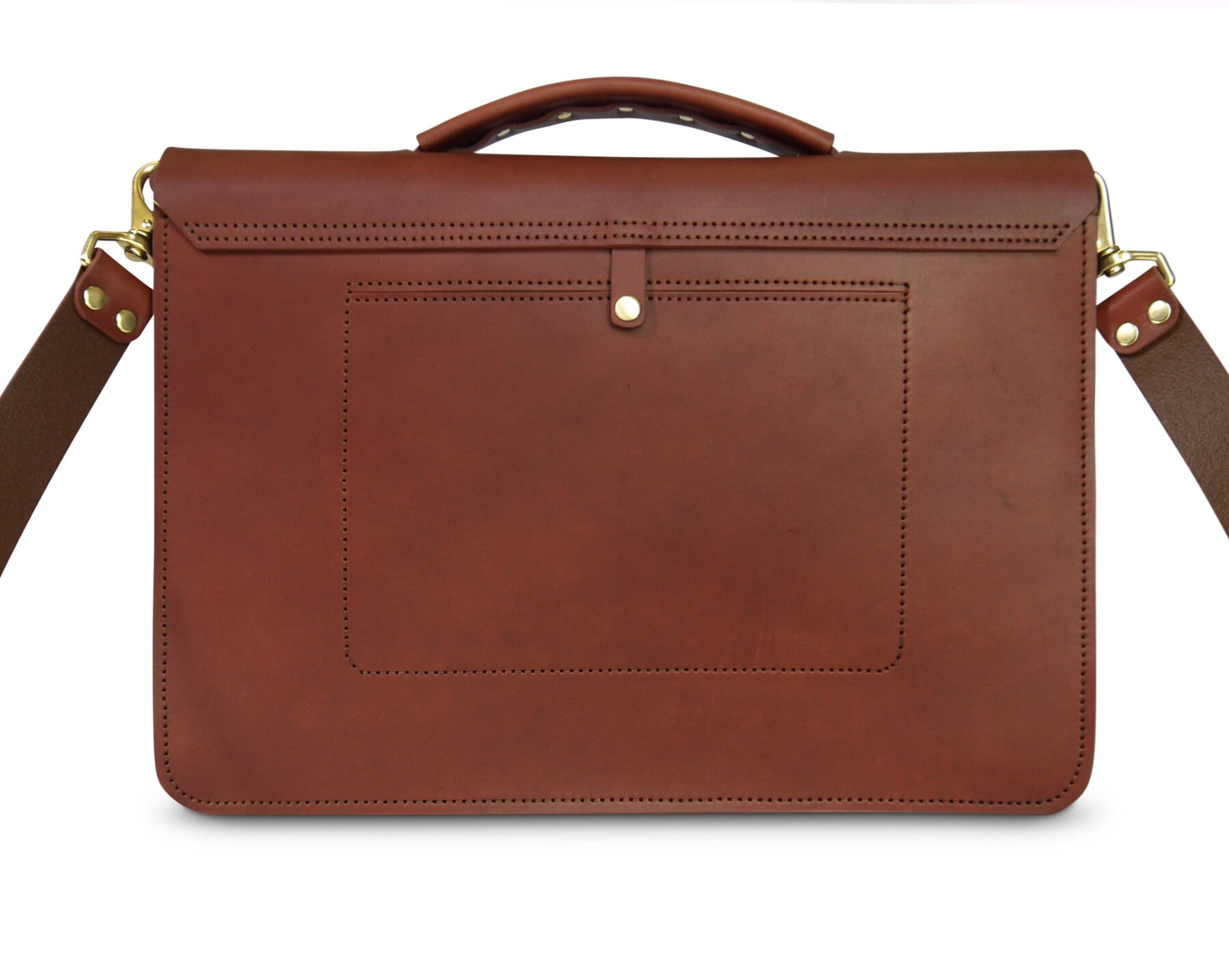 15.25 Handmade Messenger Bag Full-Grain Leather Medium | Etsy