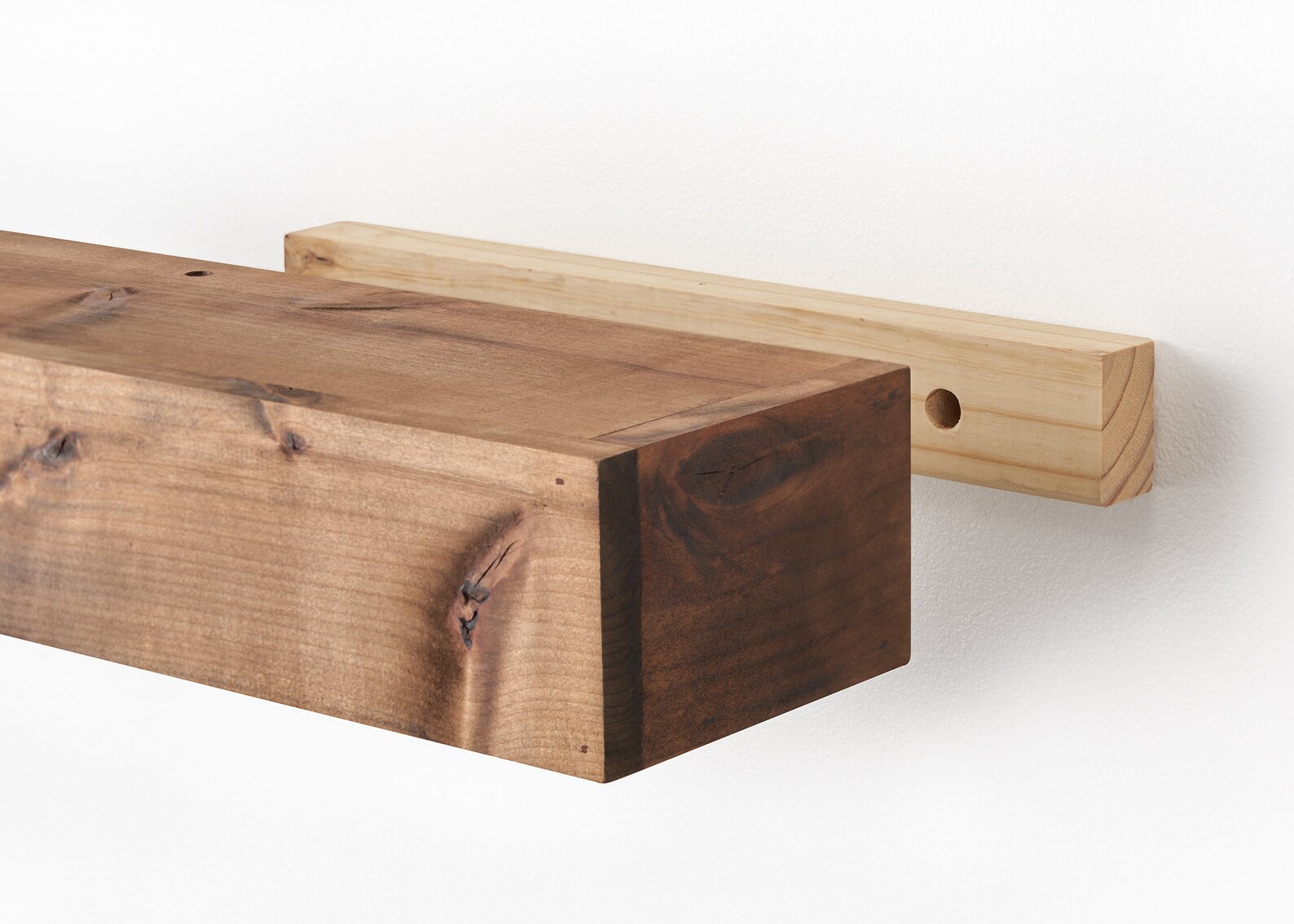 Farmhouse Floating Shelf 24 Inch Walnut Finish - Etsy