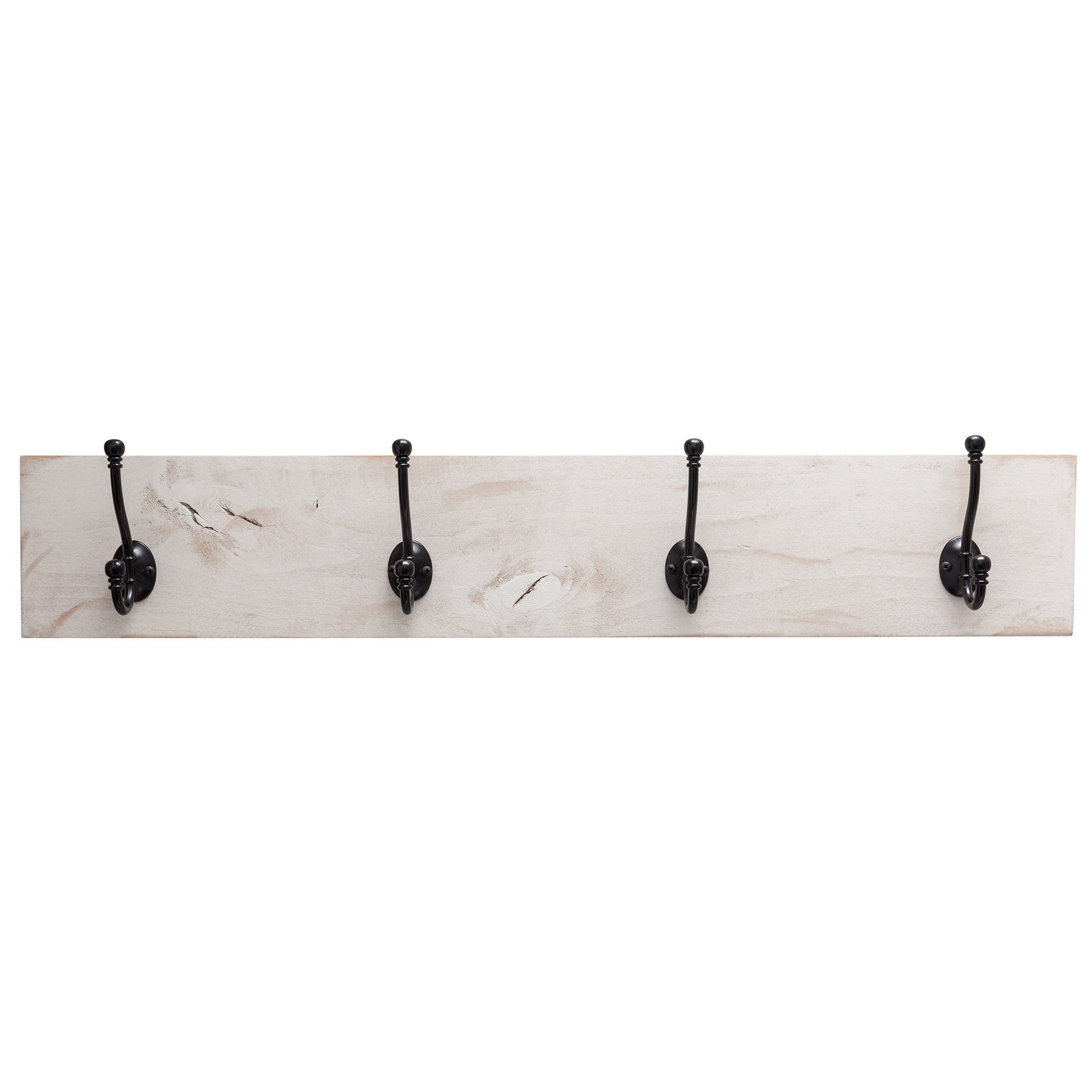 Coat Hook Board With 4 Double Hooks: Whitewash Board - Etsy Singapore