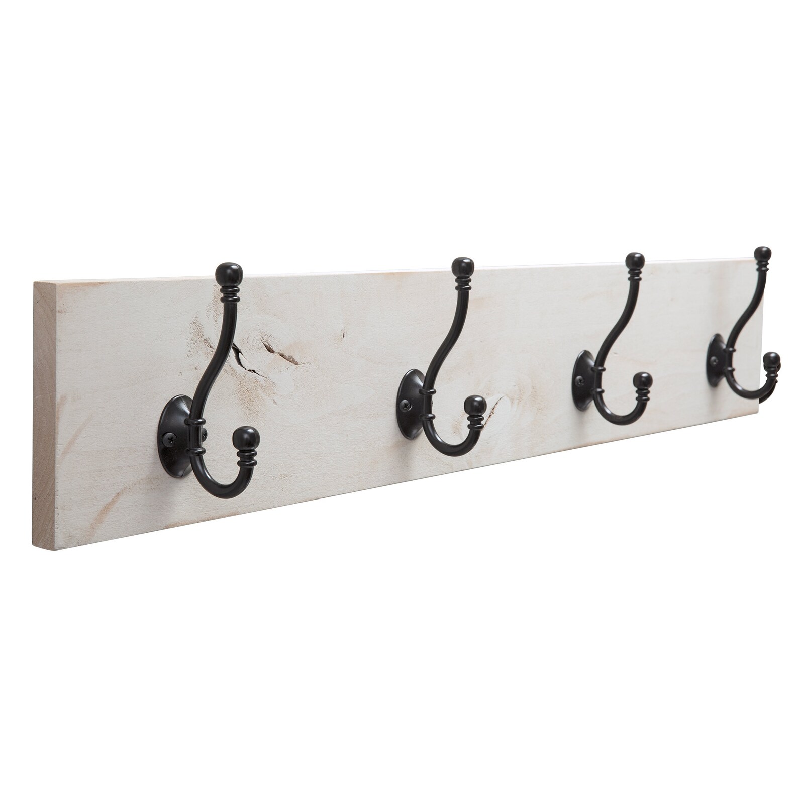 Coat Hook Board With 4 Double Hooks: Whitewash Board - Etsy Singapore
