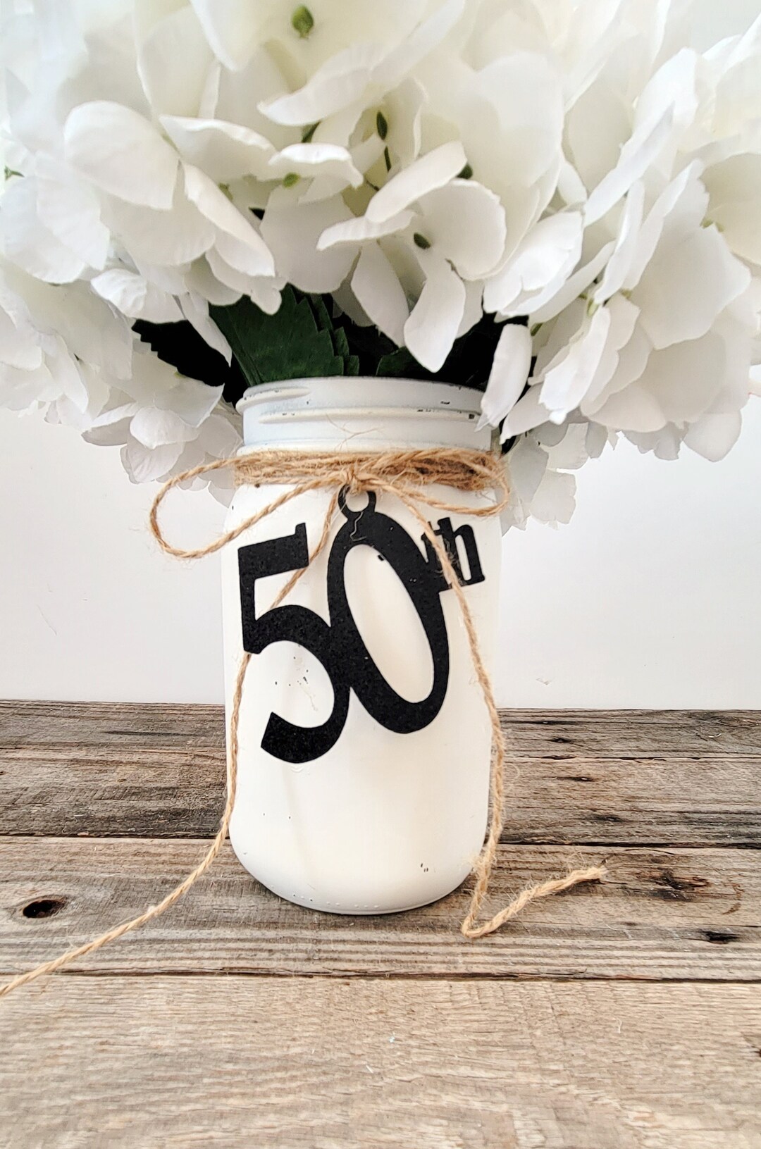 50 Birthday Decorations / Rustic 50th Centerpiece / 50 Number Decor ...