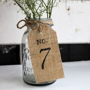 Burlap Table Numbers / Rustic Barn Wedding / Event Table - Etsy