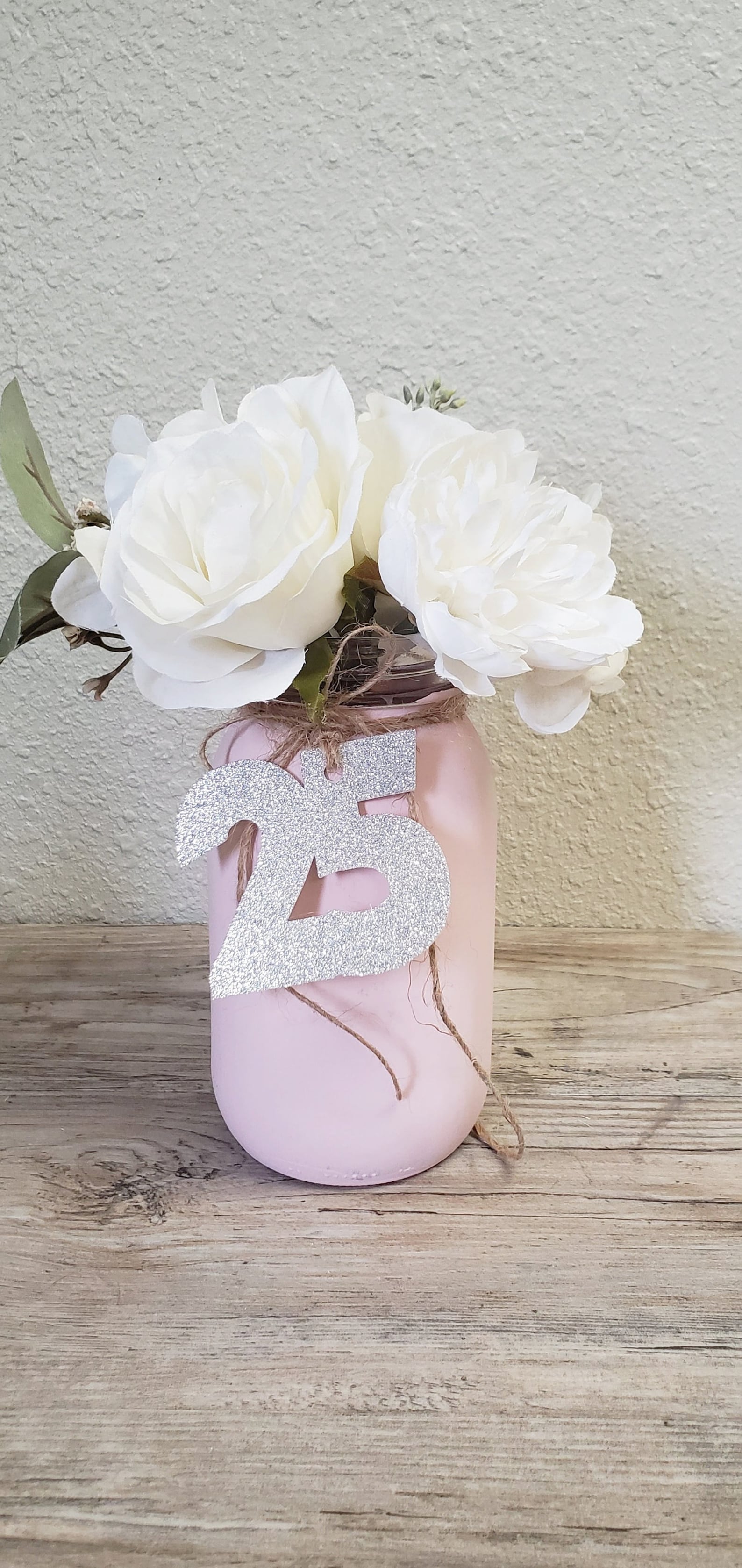 25th Birthday Decorations / Number 25 Mason Jar Centerpiece / - Etsy