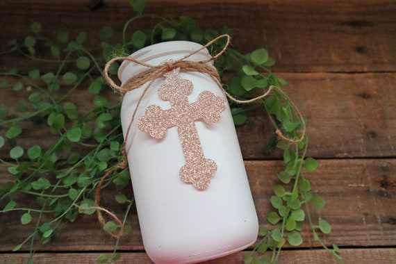 Baptism Centerpiece Cross / Christening Decor / Rustic Mason - Etsy