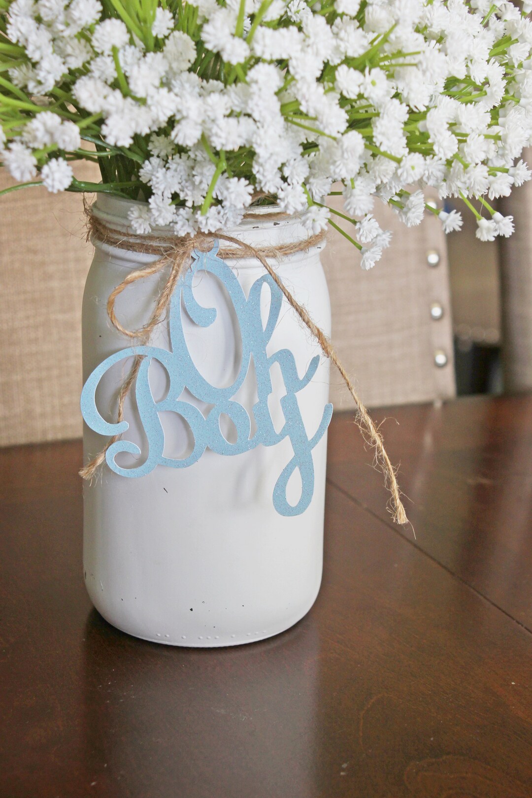 Oh Boy Decorations / Boy Baby Shower Mason Jar Tags / Boy Baby Shower ...
