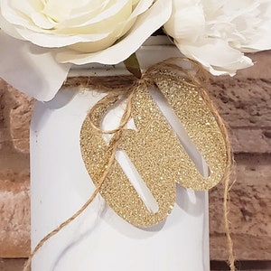 60th Birthday Decorations / Rustic 60th Mason Jar Centerpiece / Glitter ...