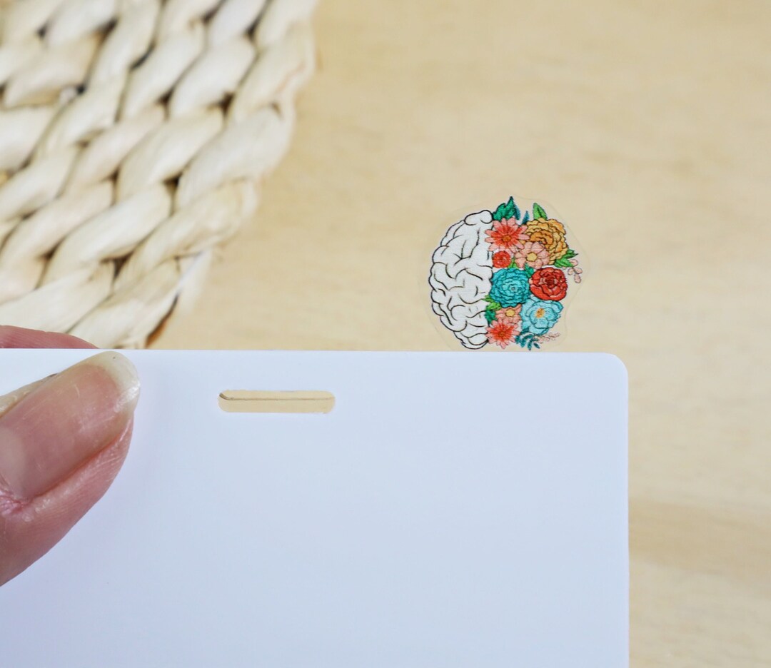 Buddy Badge Brain Topper / Mental Health Topper / Floral Brain Badge ...