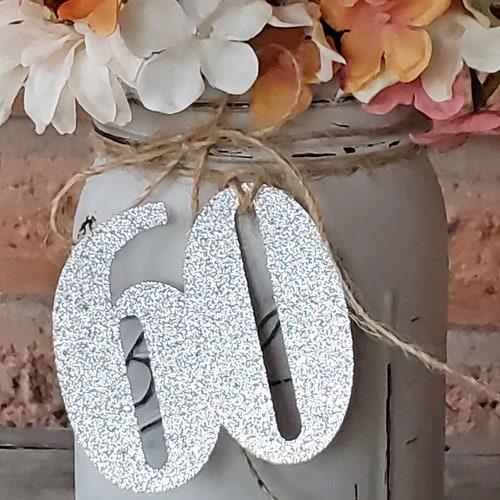 Silver Gold Glitter 60th Birthday 60 Anniversary Stand - Etsy
