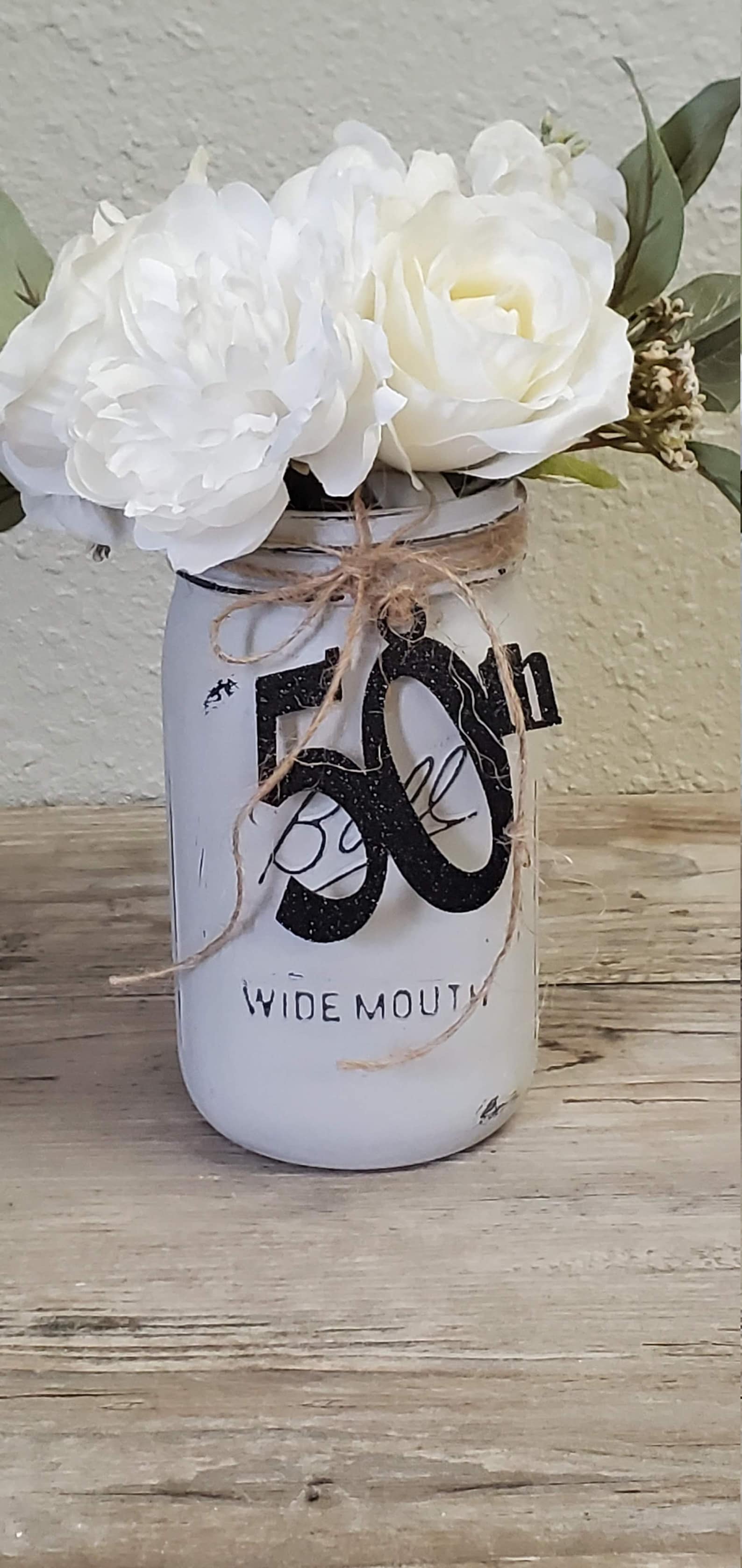 50 Birthday Decorations / Rustic 50th Centerpiece / 50 Number - Etsy