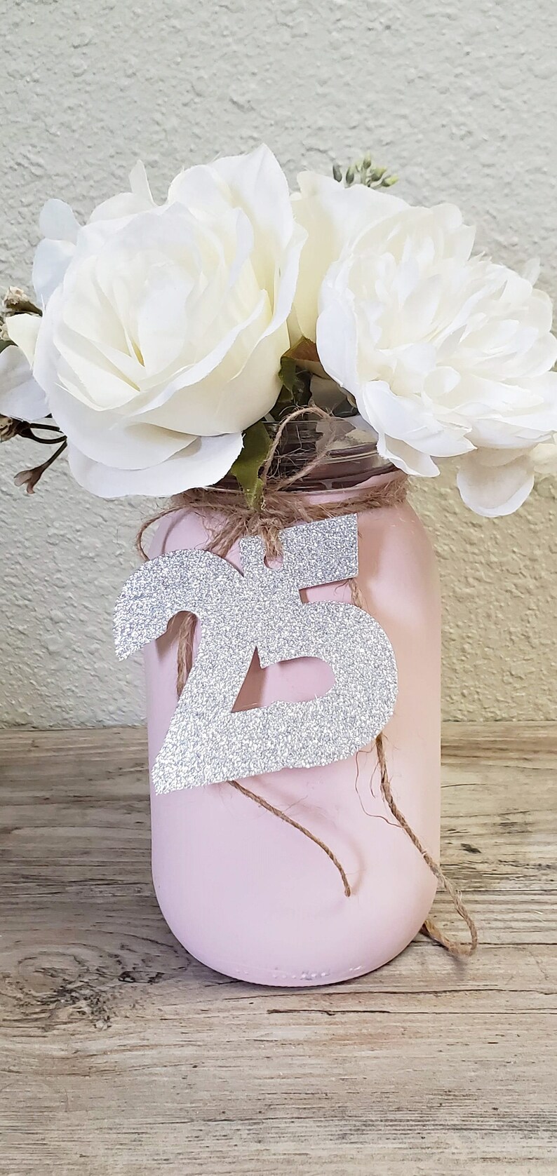 25th Birthday Decorations / Number 25 Mason Jar Centerpiece / | Etsy
