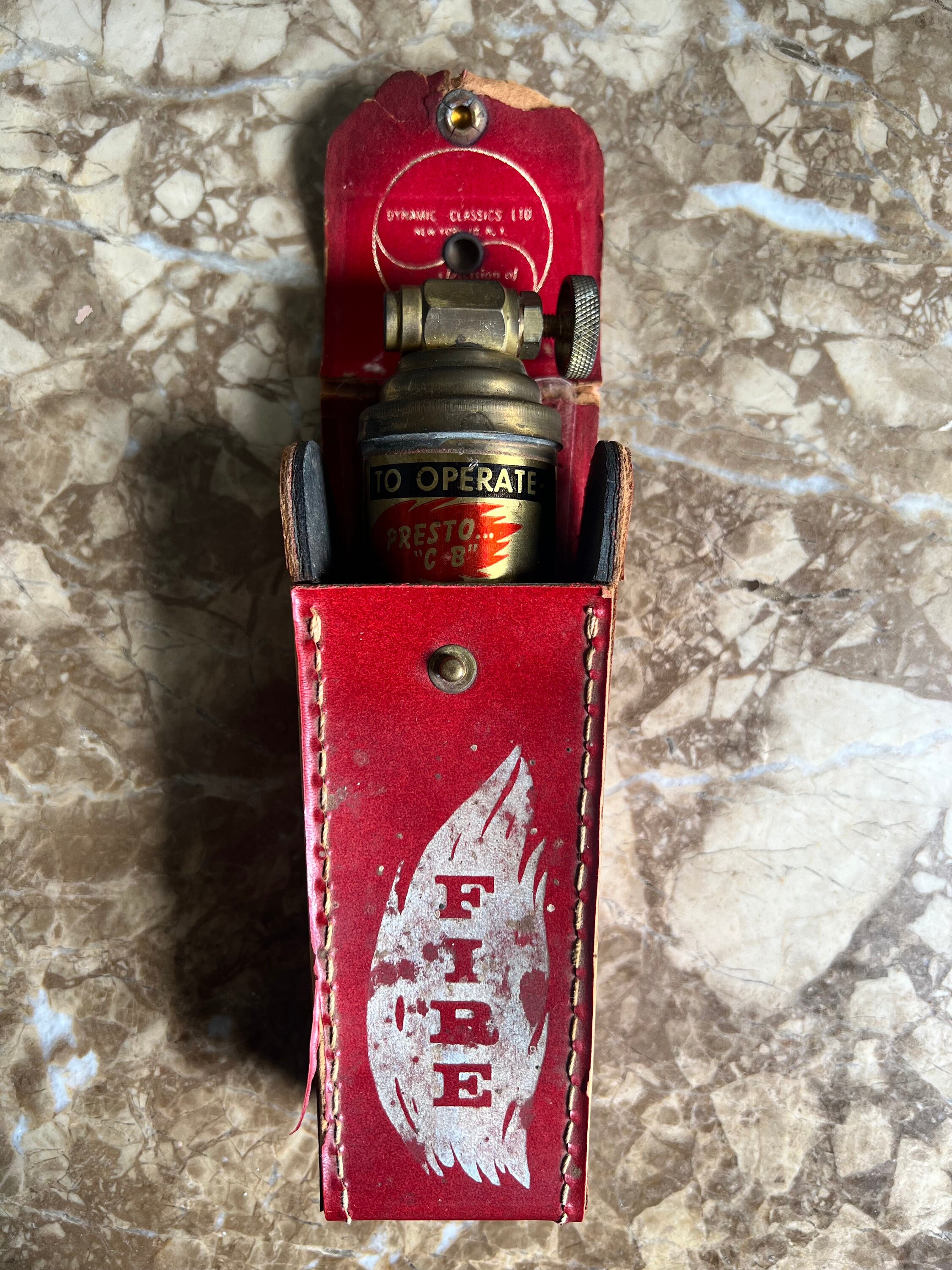 1940s Merlite Presto CB Fire Extinguisher With Red Leather Carrying ...