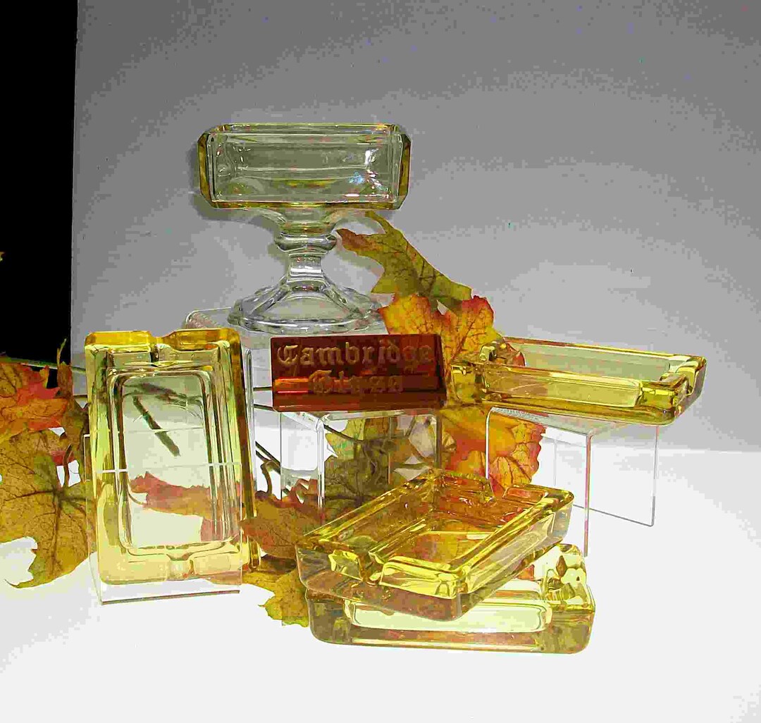 Cambridge Pedestal Cigarette Box and Four Ashtrays - Etsy