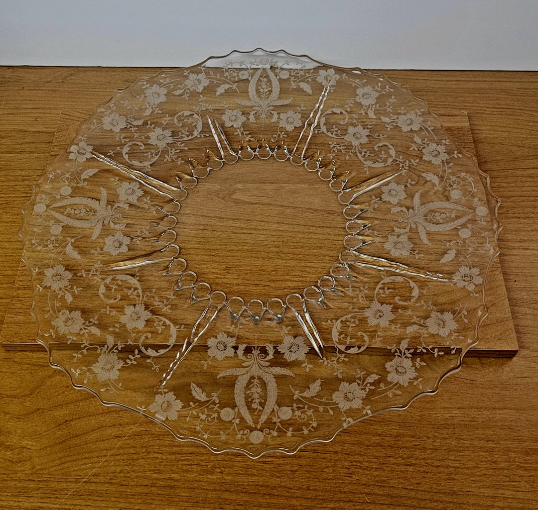 Large Viking Etched Torte Plate With Prelude Etching - Etsy