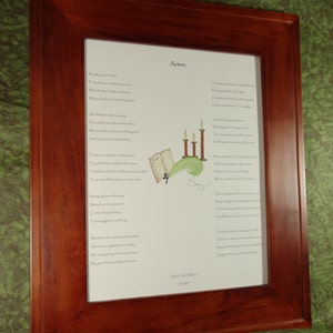 Actors Poem, 11 X 14, With Original Watercolor Illustration of a Green ...