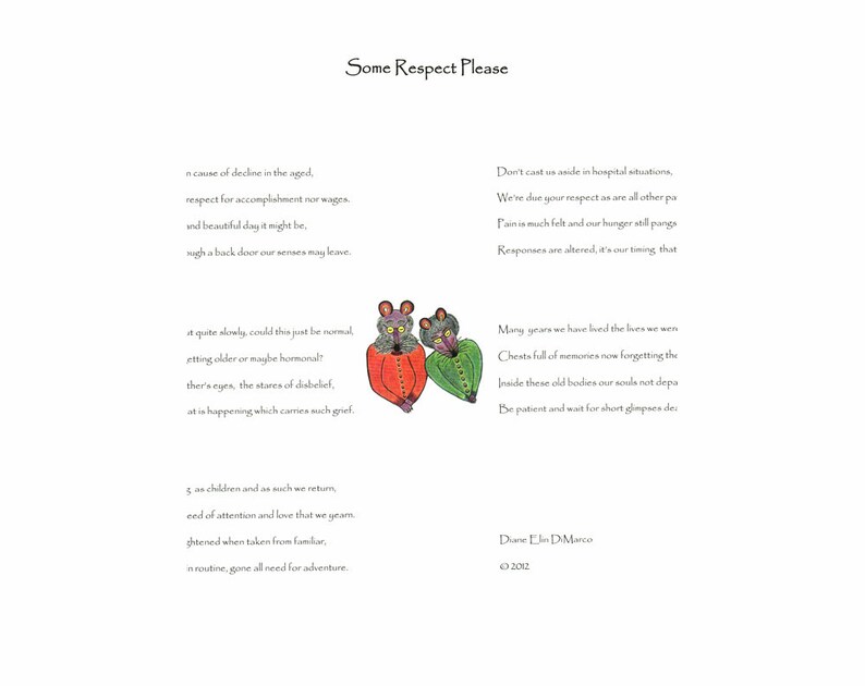 Some Respect Please Poem (alzheimers), 11 X 14, With Watercolor ...