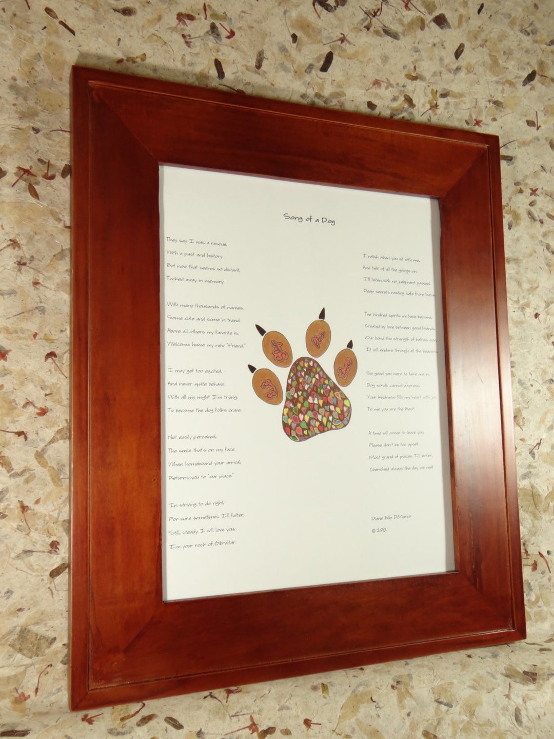 Song of A Dog Poem, 11 X 14, With Original Watercolor Illustration of a ...