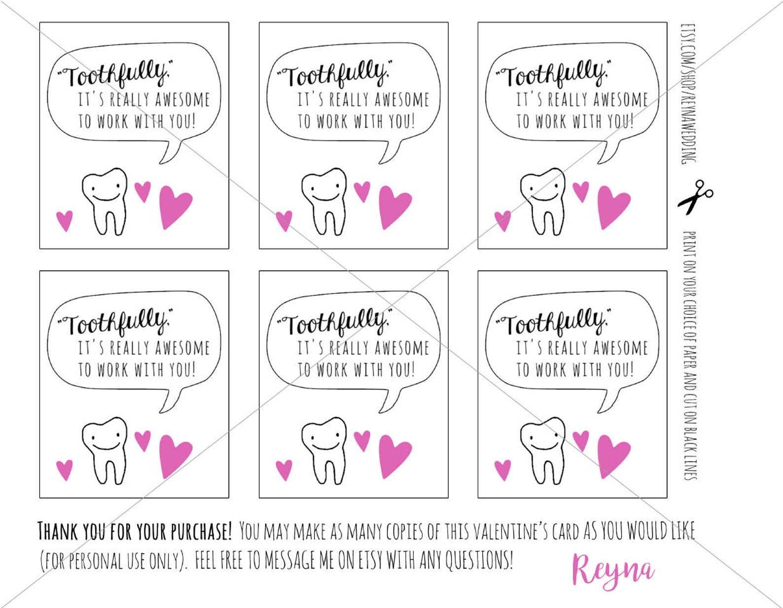 Printable Dental Valentine, Dental Assistant Card, Dental Valentine's ...