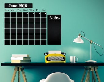 Office Calendar Chalkboard Vinyl Sticker Editable Organizer | Etsy