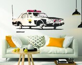 Police Car Wall Vinyl Sticker Officer Art Mural Decal Label - Etsy