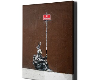 Banksy Cleaner On Canvas Painting Print Brush Spray Framed | Etsy