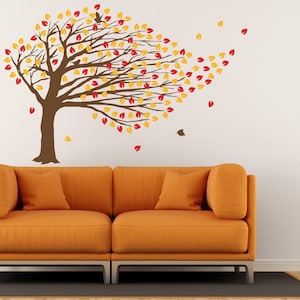 Windy Tree Wall Decal Vinyl Sticker - Nursery Art Decor Blossom Large ...