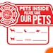 6x Pet Alert Emergency Cling Stickers - Home Door Window Dog Cat Inside ...