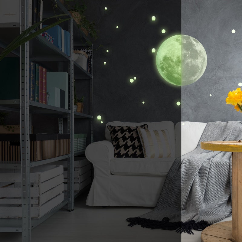 Luminous Moon Wall Sticker - Etsy